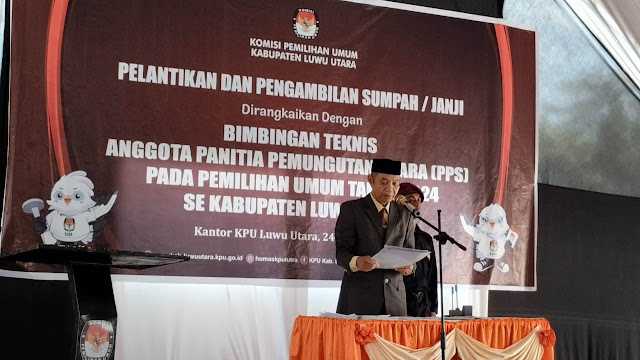 KPU Luwu Utara Lantik 519 PPS Secara Terpisah di 3 Tempat KPU Luwu Utara Lantik 519 PPS Secara Terpisah di 3 Tempat